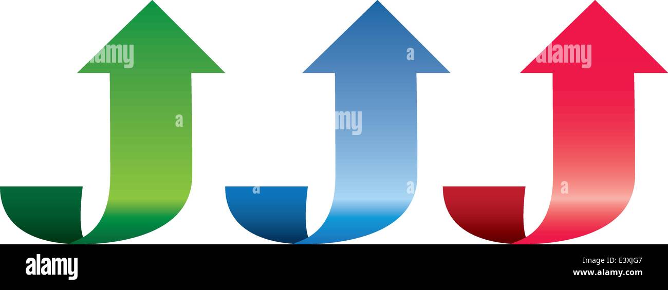 3d arrows pointing upwards, icon or button Stock Vector Image & Art - Alamy