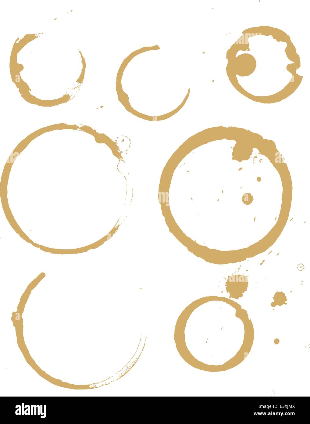 illustrations of a set of tea and coffee stains Stock Vector Image ...