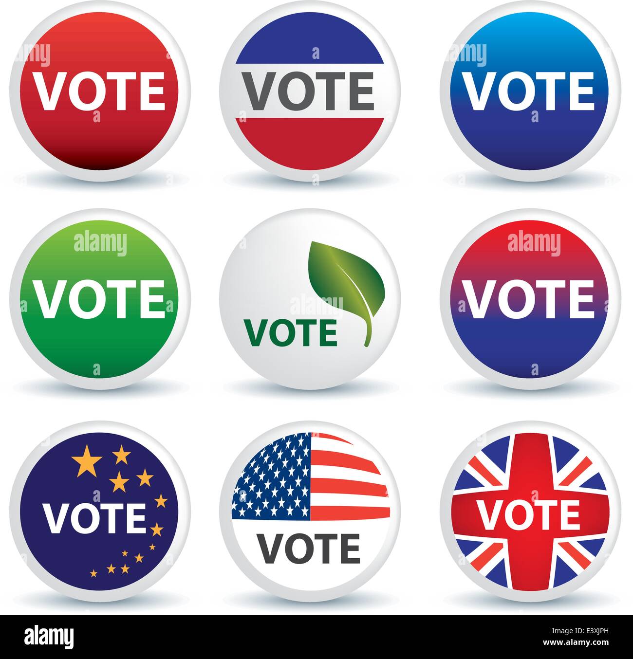 Illustration collection of vote buttons, icons or badges Stock Vector ...