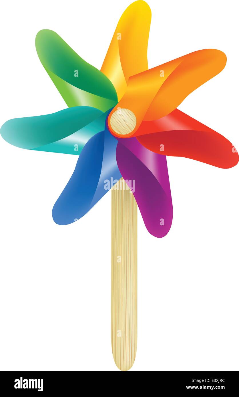 Vector illustration of a colourful toy windmill Stock Vector Image ...