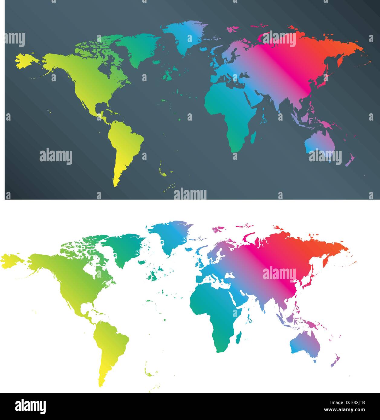 illustration of a flat multi coloured world map Stock Vector Image ...