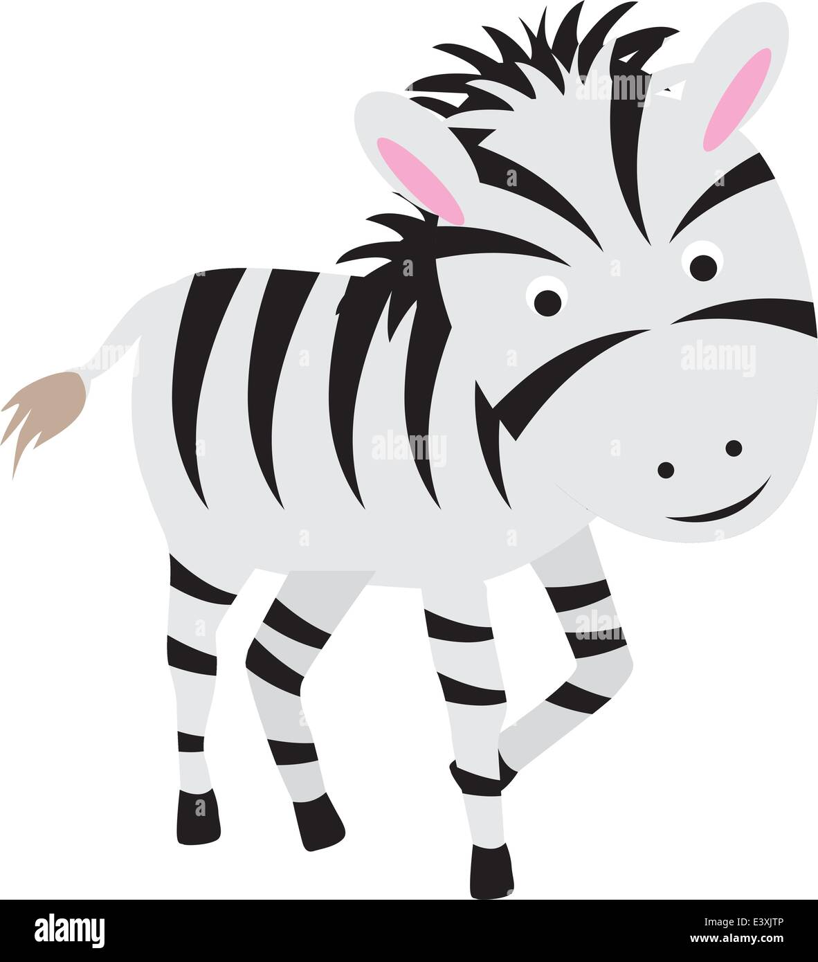 zebra modern colour cartoon character on white background Stock Vector ...
