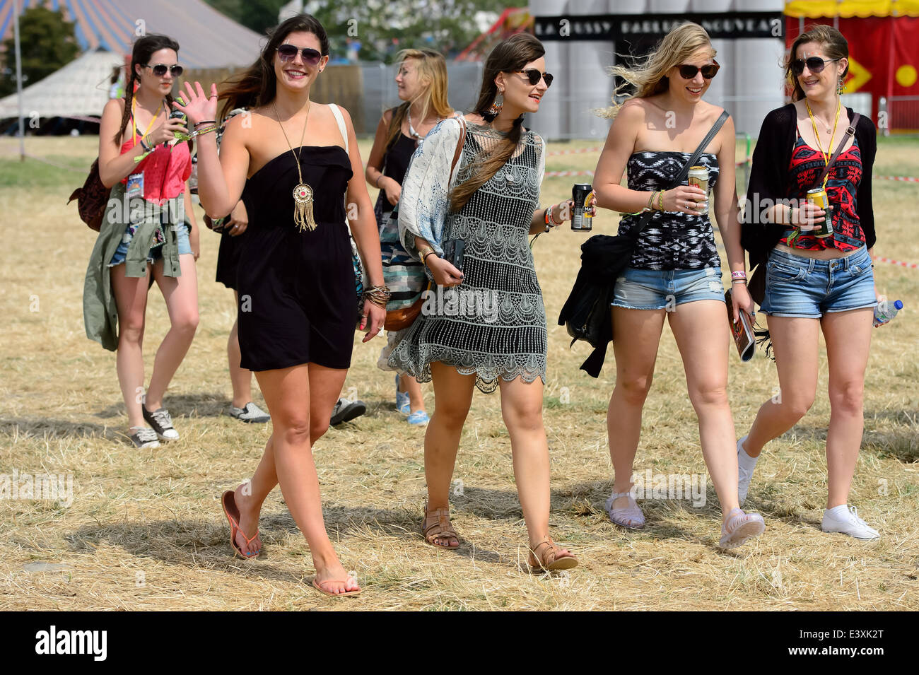 Festival Goers Arrive At Glastonbury Music Festival England Thursday