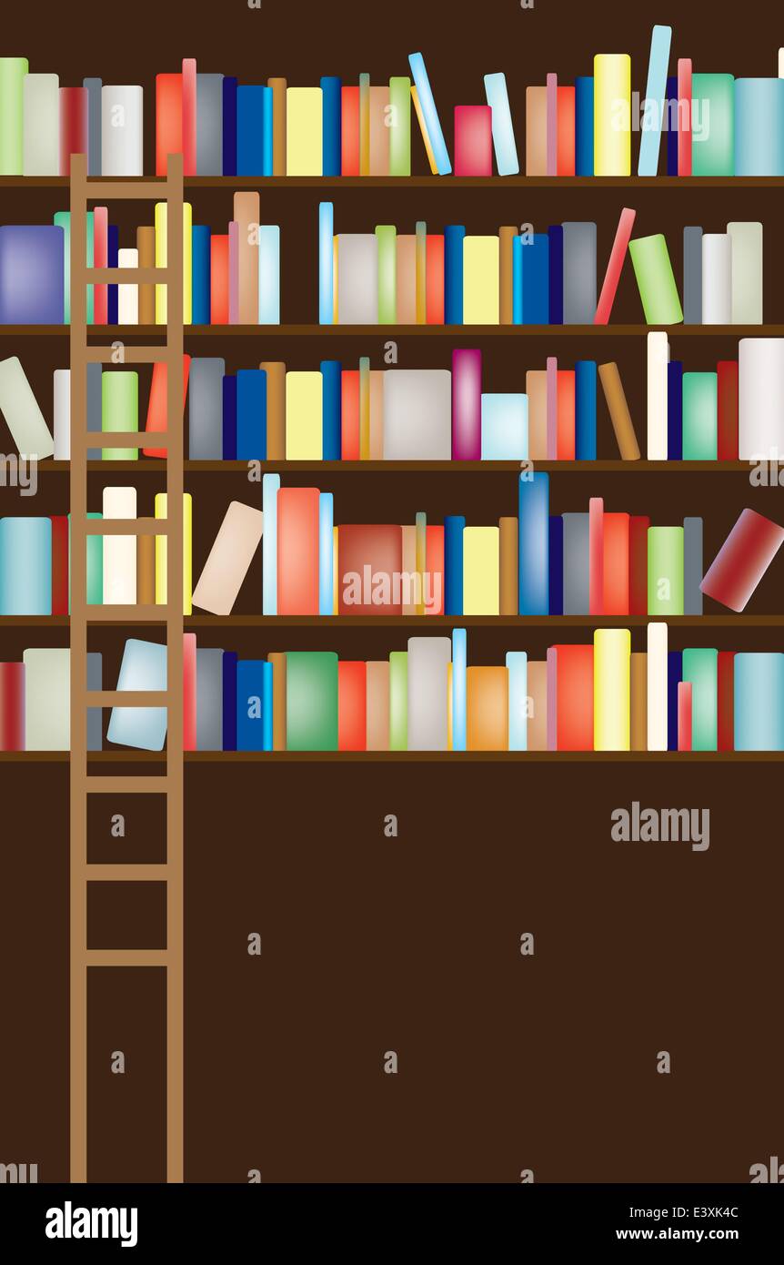 V ector illustration of a full library shelf Stock Vector Image & Art ...