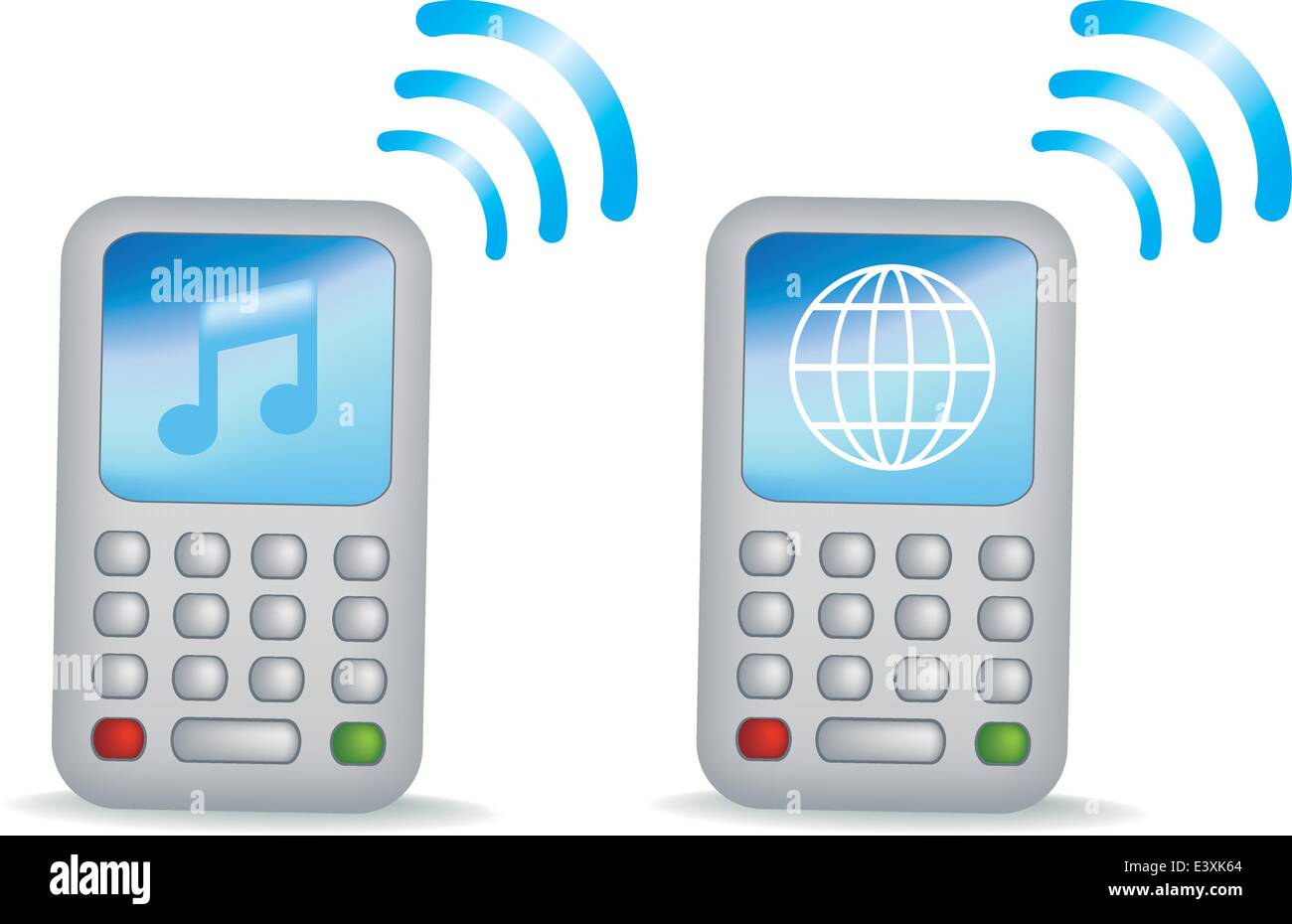 A generic illustration of a silver generic mobile phone or pda Stock ...