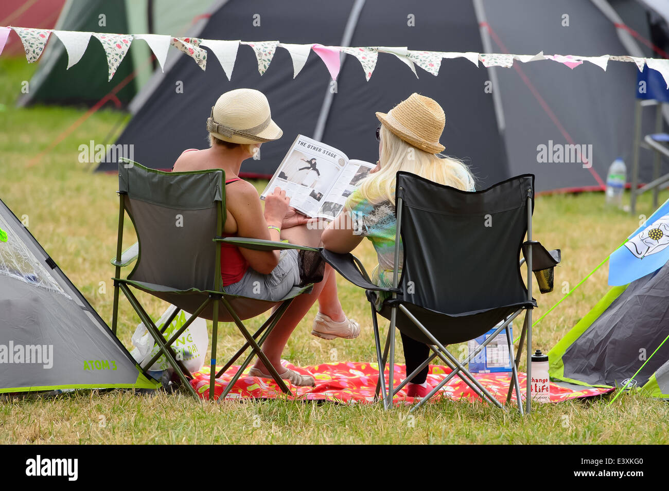 Festival Goers Arrive At Glastonbury Music Festival England Thursday