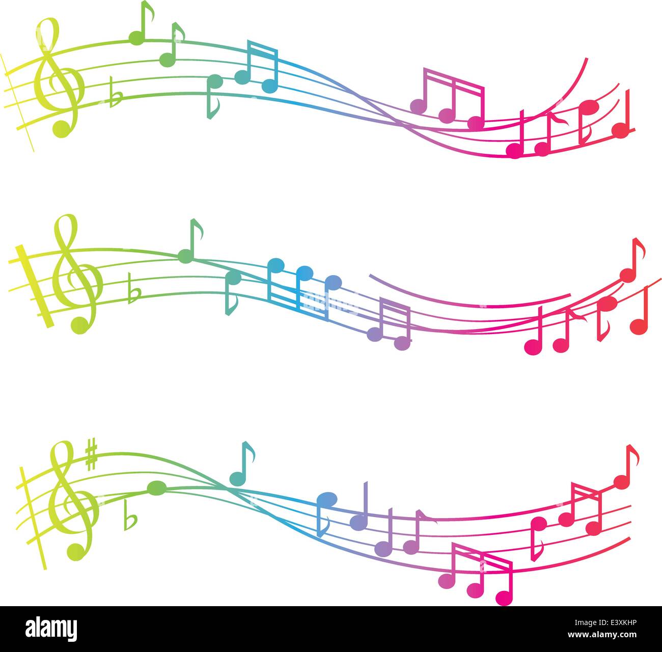 musical swirl of notes with gradient colours Stock Vector Image & Art ...