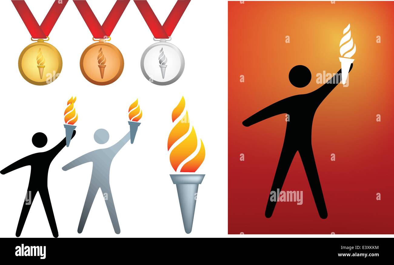 Athletics medals Stock Vector Images - Alamy