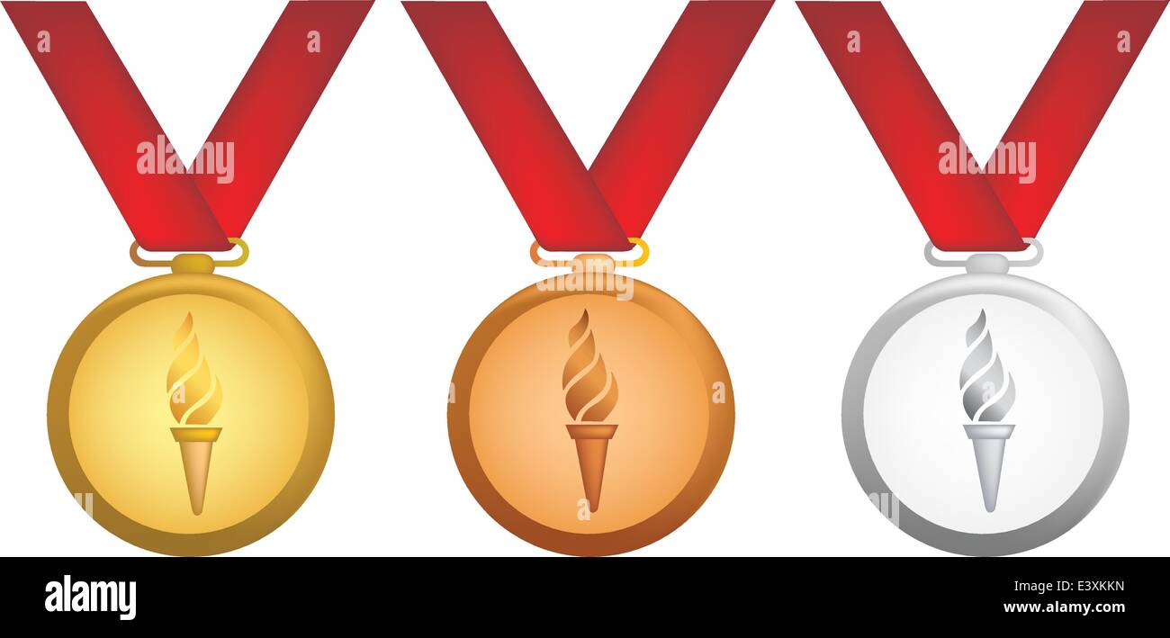 simple icon style illustration of olympic medals Stock Vector Image ...