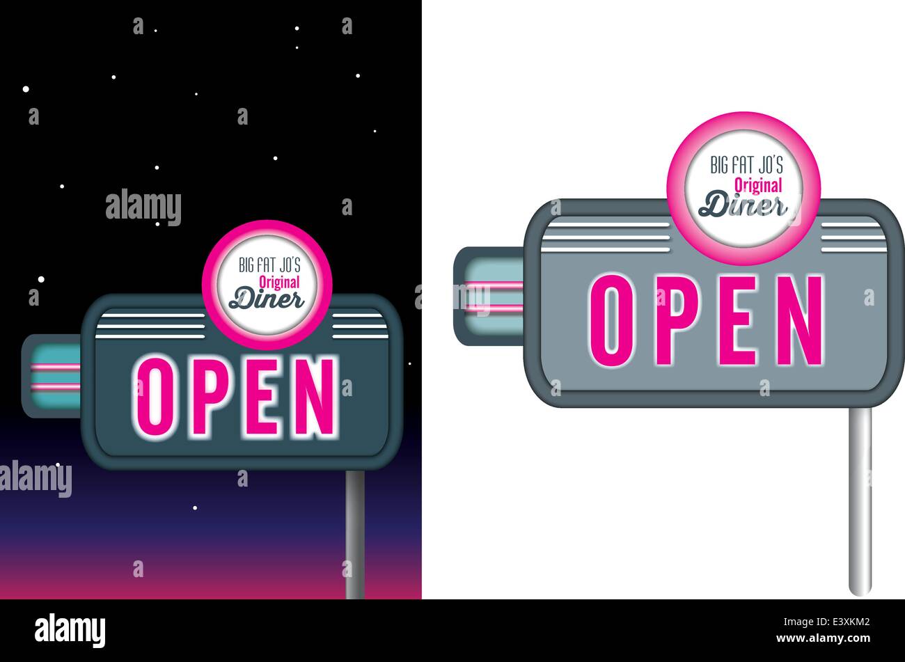 1950s style of advertising isolated on a white background, vector ...