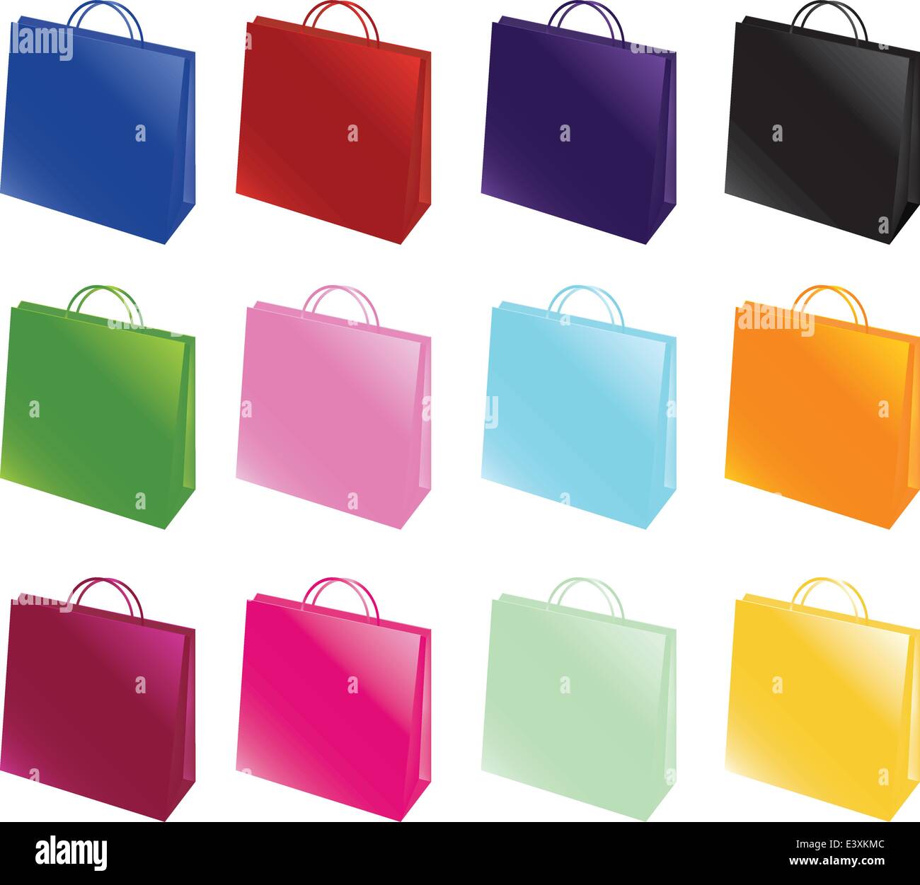 paper bag set vector illustration set of colours Stock Vector Image ...
