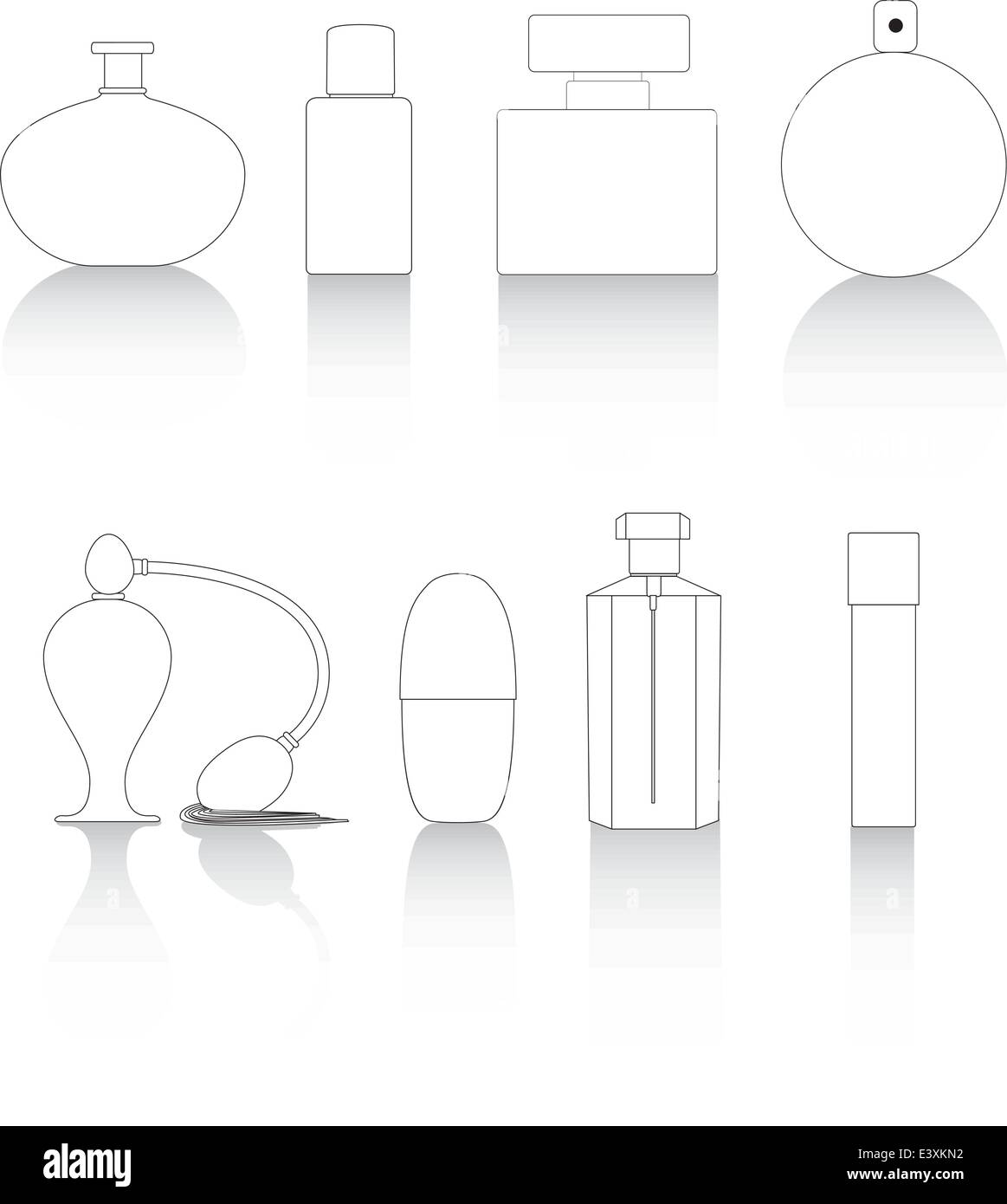 Set bottles different types Cut Out Stock Images & Pictures - Alamy