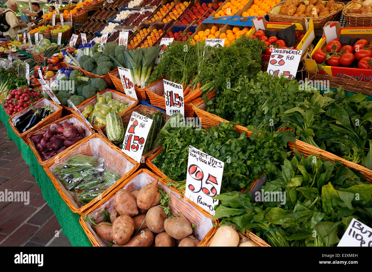 Fruit & vegetable market stall Worthing West Sussex UK Stock Photo - Alamy