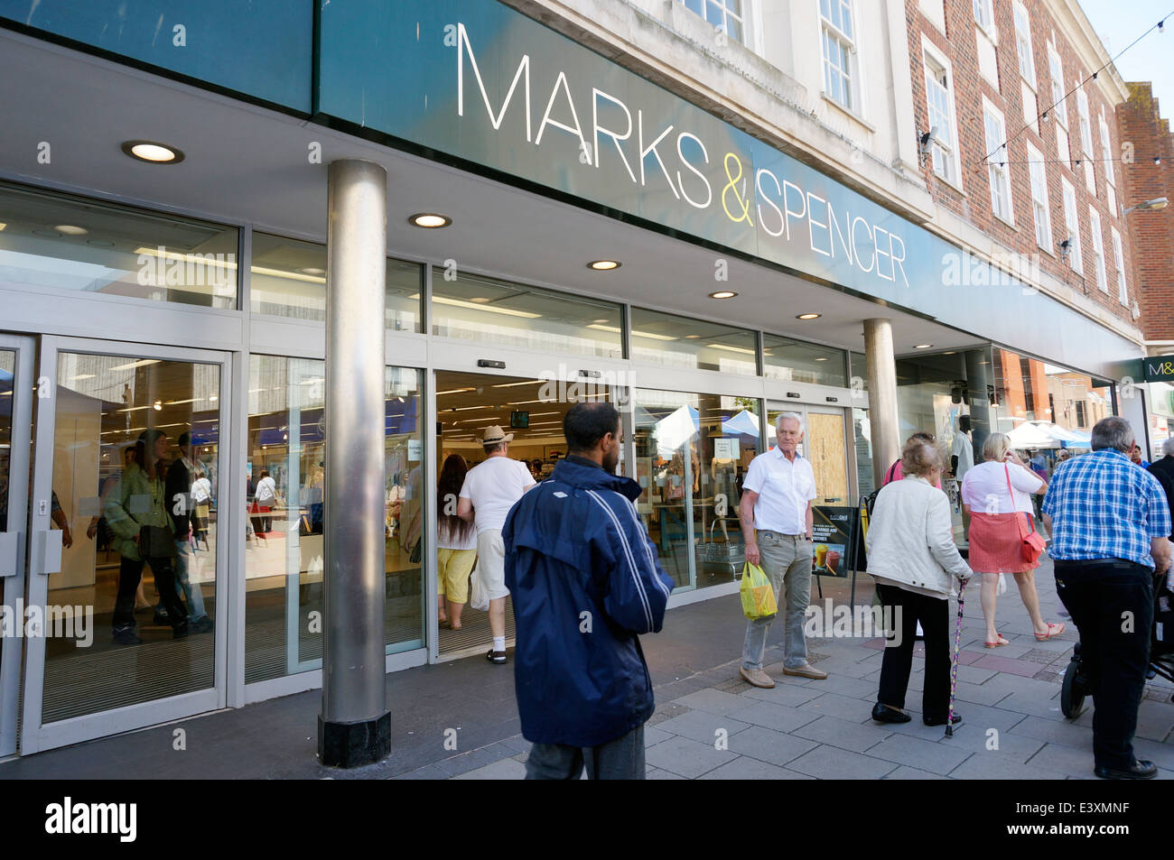 Marks & Spencer shop in Worthing precinct pedestrianised area West ...