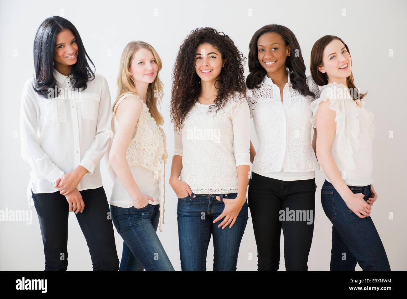 Women smiling together Stock Photo - Alamy
