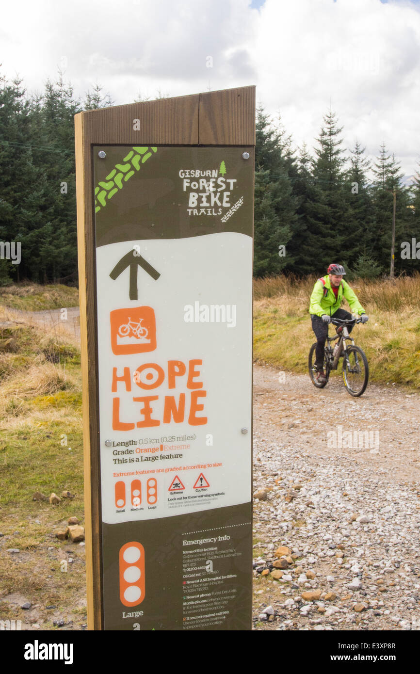Off road mountain bike tracks in Gisburn forest at Tosside, Lancashire ...