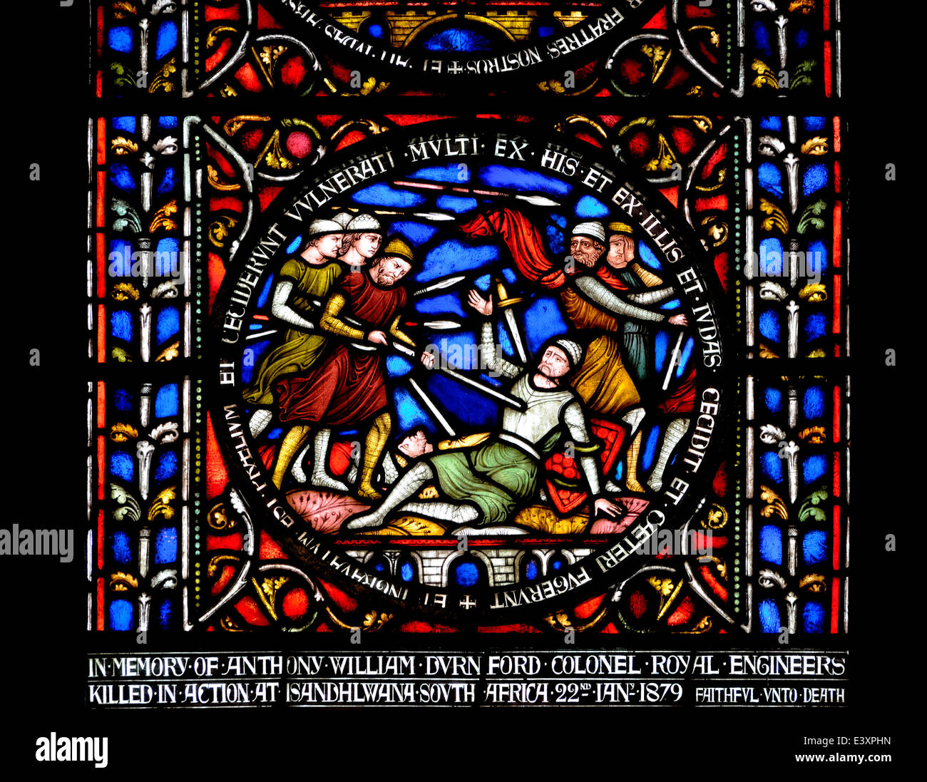 Rochester, Kent, England, UK. Rochester Cathedral - stained glass ...