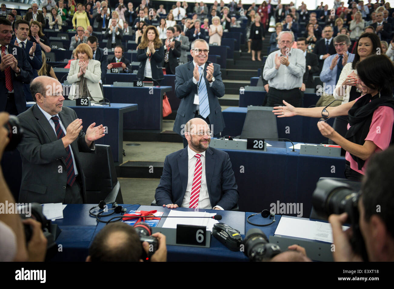 Strasbourg, Bxl, France. 1st July, 2014. Re-elected President of the ...