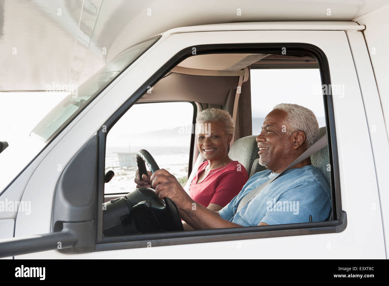 Senior woman driving motor home hi-res stock photography and images - Alamy