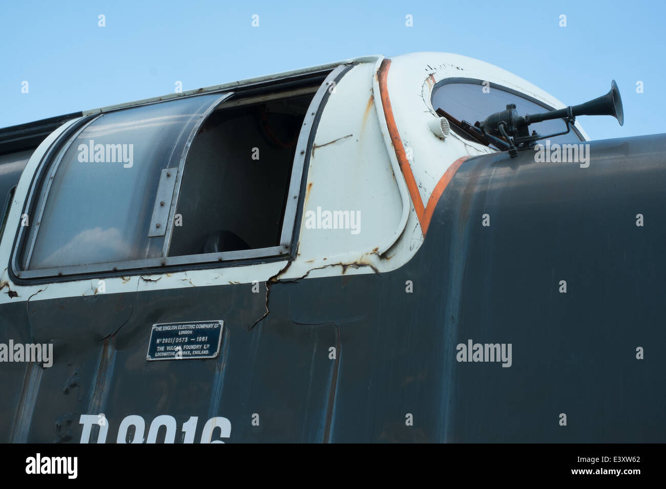 Cab of a railway locomotive Stock Photo - Alamy