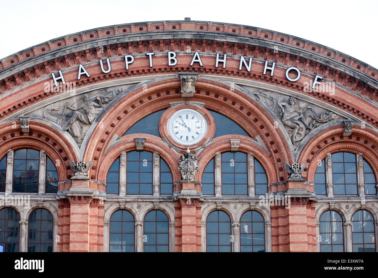 big german railway station facade closeup, Bremen, Germany Stock Photo ...
