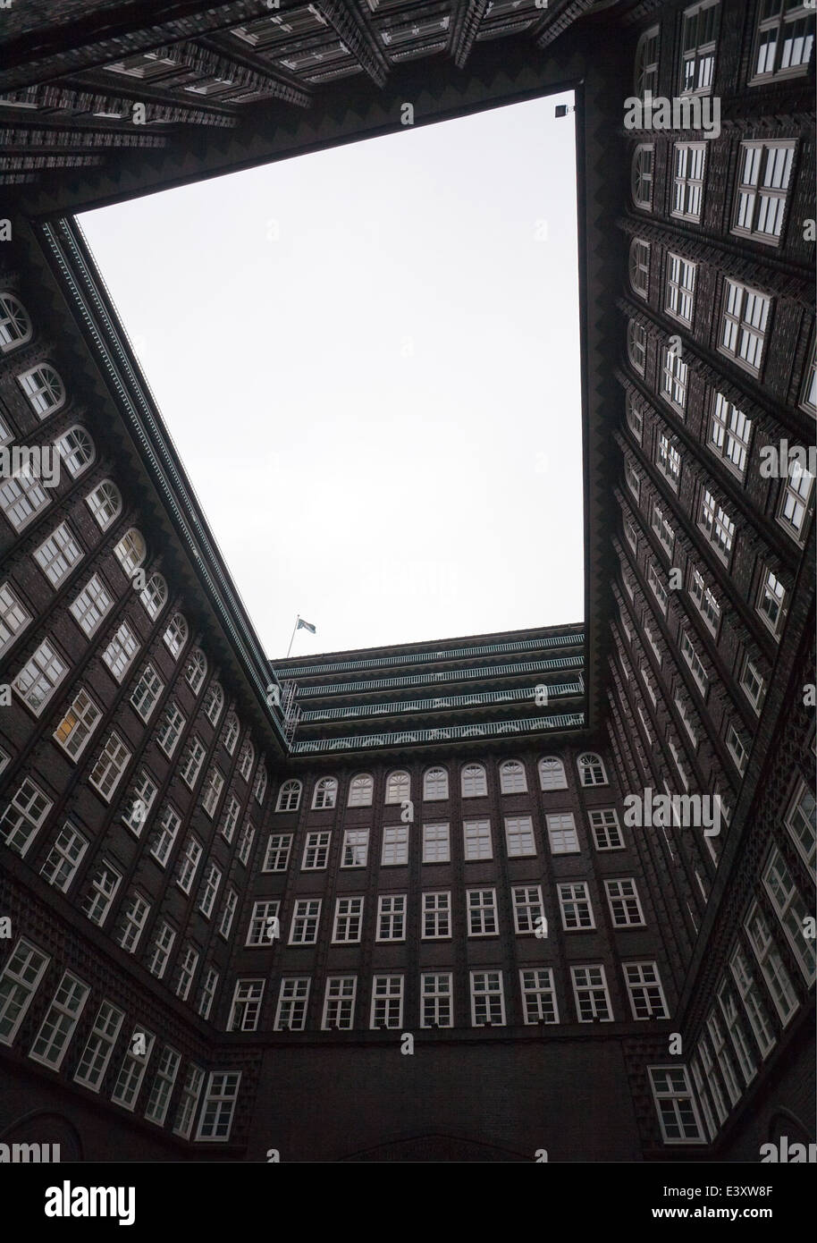 Hamburg Speicherstadt red brick square inner court Stock Photo - Alamy