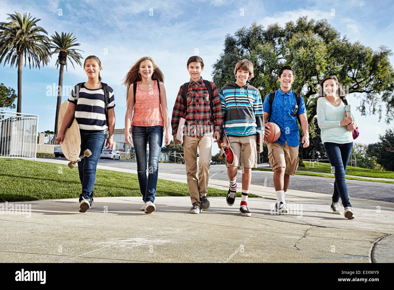 Teenagers Walking To School