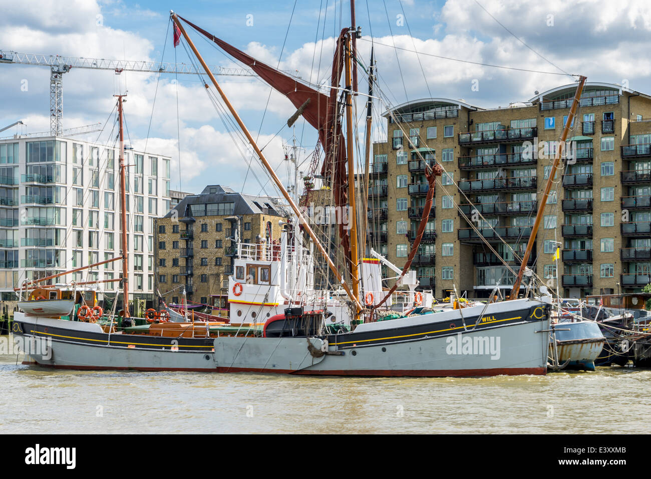 Thames barge moored on the River Thames Stock Photo - Alamy
