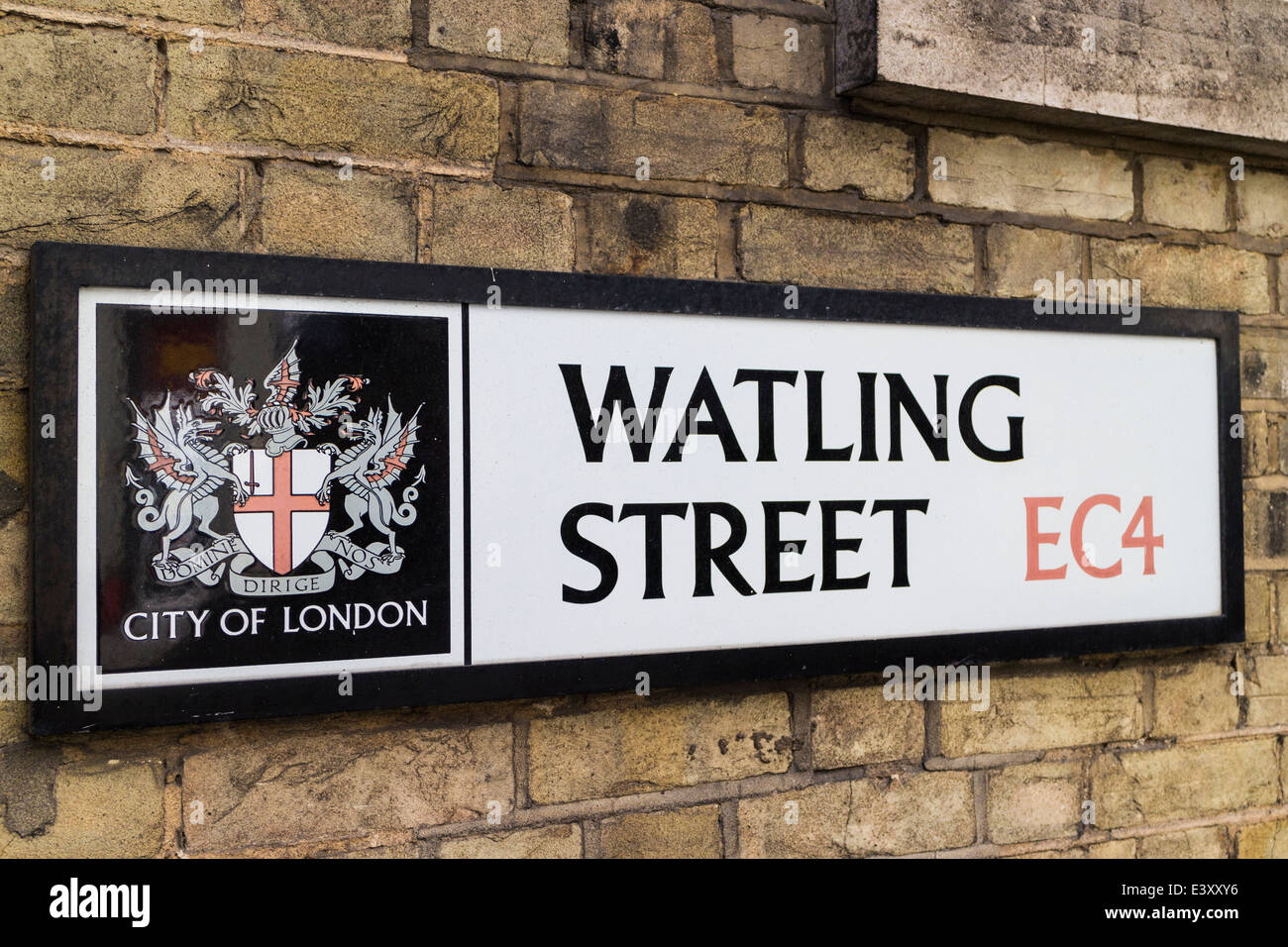Watling street road sign-London Stock Photo - Alamy