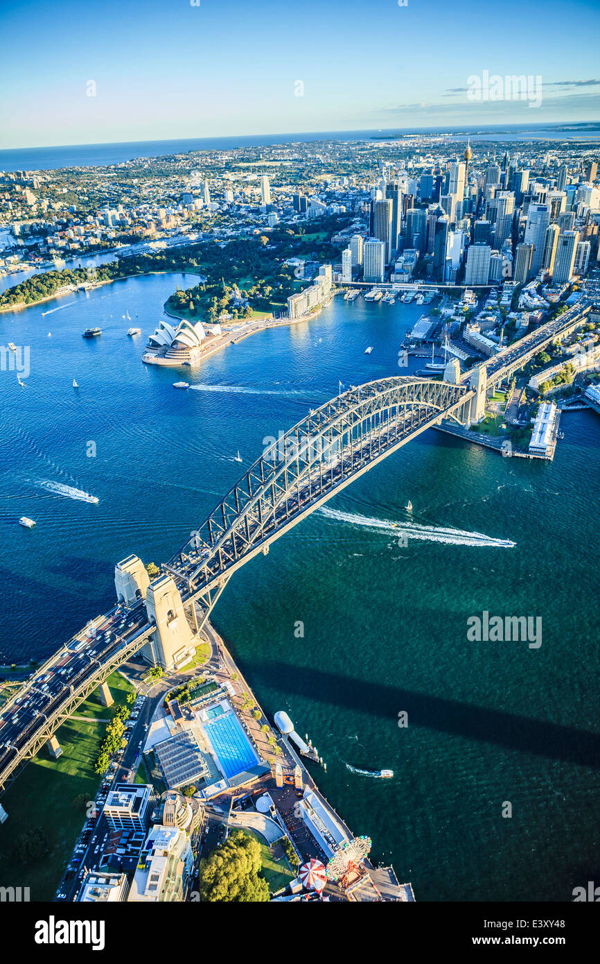 Aerial view of Sydney cityscape, Sydney, New South Wales, Australia ...
