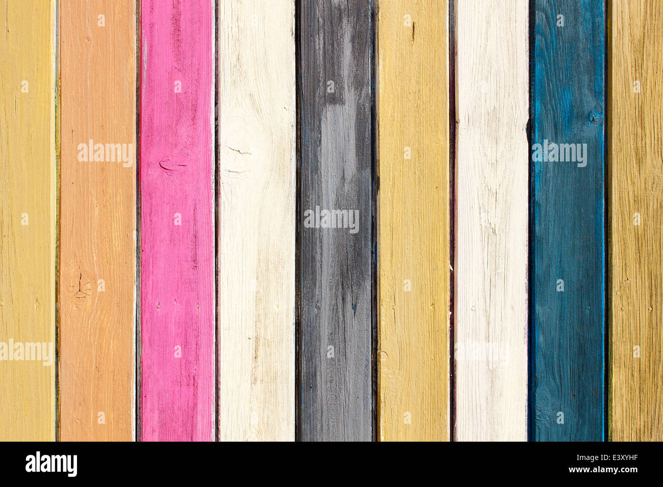 Multicolored wall planks Stock Photo - Alamy