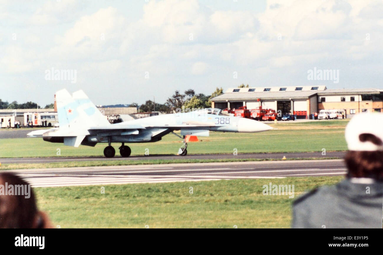 A Sukhoi Su-27 Flanker, a Soviet multi-role fighter aircraft ...