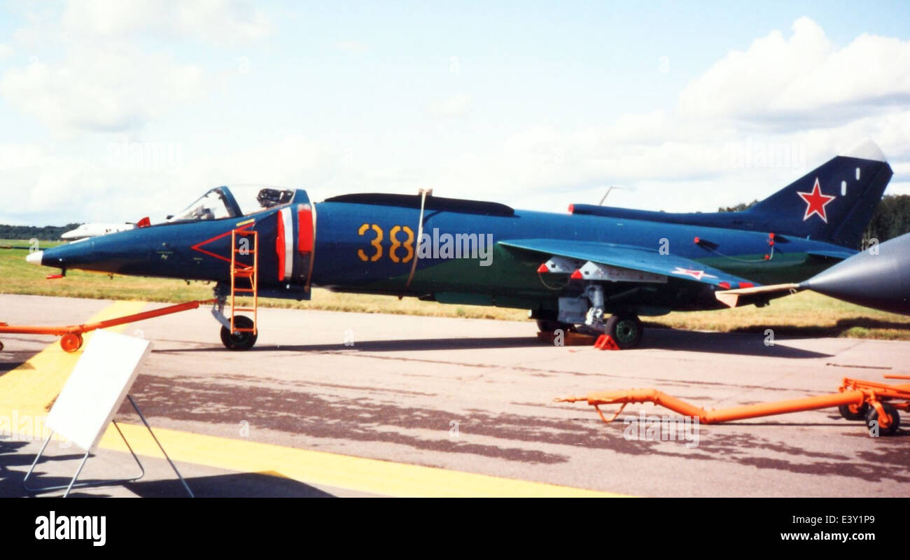 The Yakolev Yak-38, a Soviet-built vertical takeoff and landing (VTOL ...