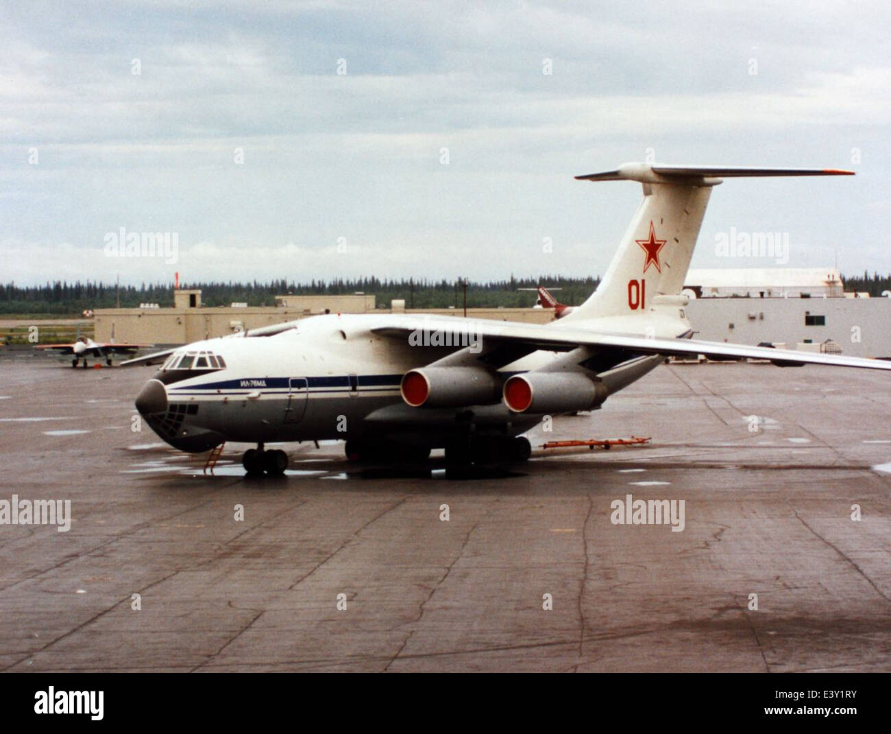 The Ilyushin IL-76, a Soviet-designed cargo aircraft, photographed by ...