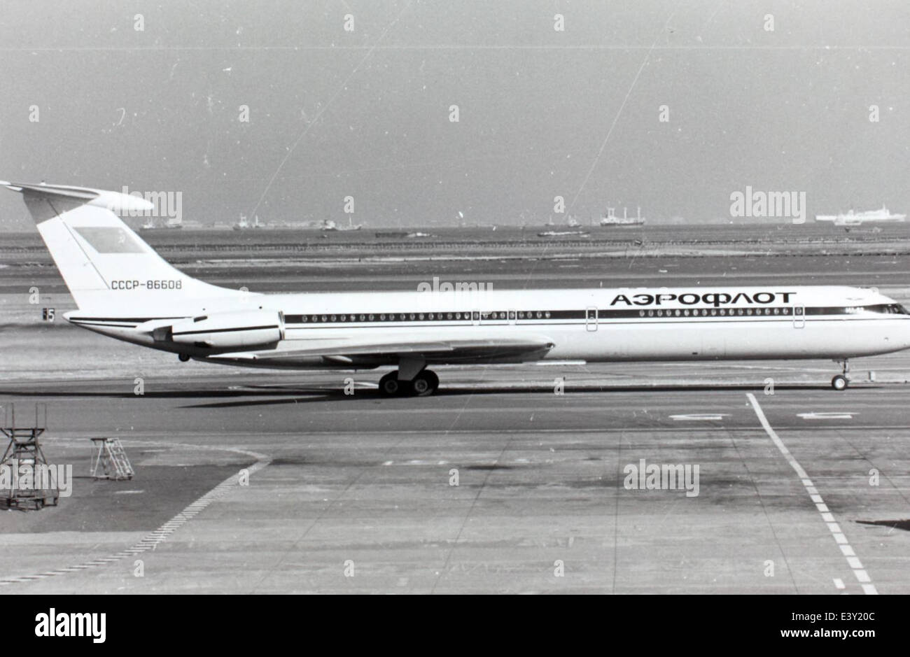 The Ilyushin IL-62, a Soviet-made passenger jet aircraft, as seen in ...