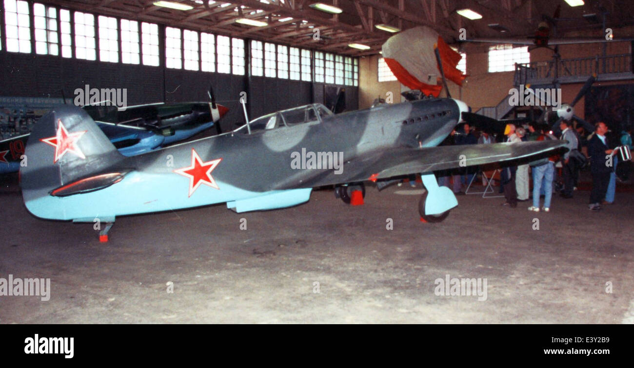 A photograph of the Soviet Yakovlev Yak-9 fighter aircraft, captured by ...
