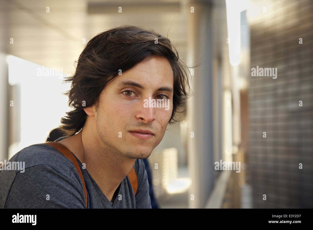 Portrait of serious college student Stock Photo - Alamy