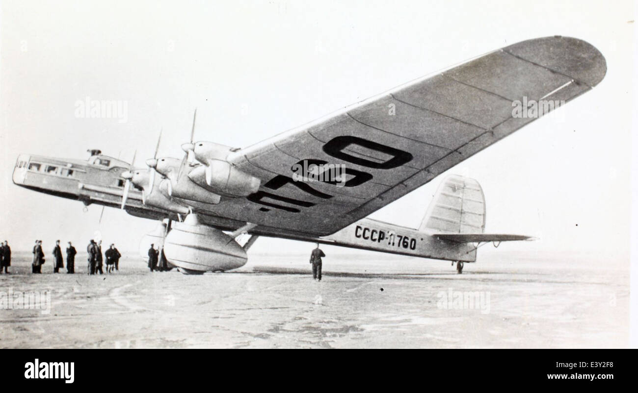 A photograph of the Tupolev TB-3, a Soviet heavy bomber, illustrating its role during the early ...