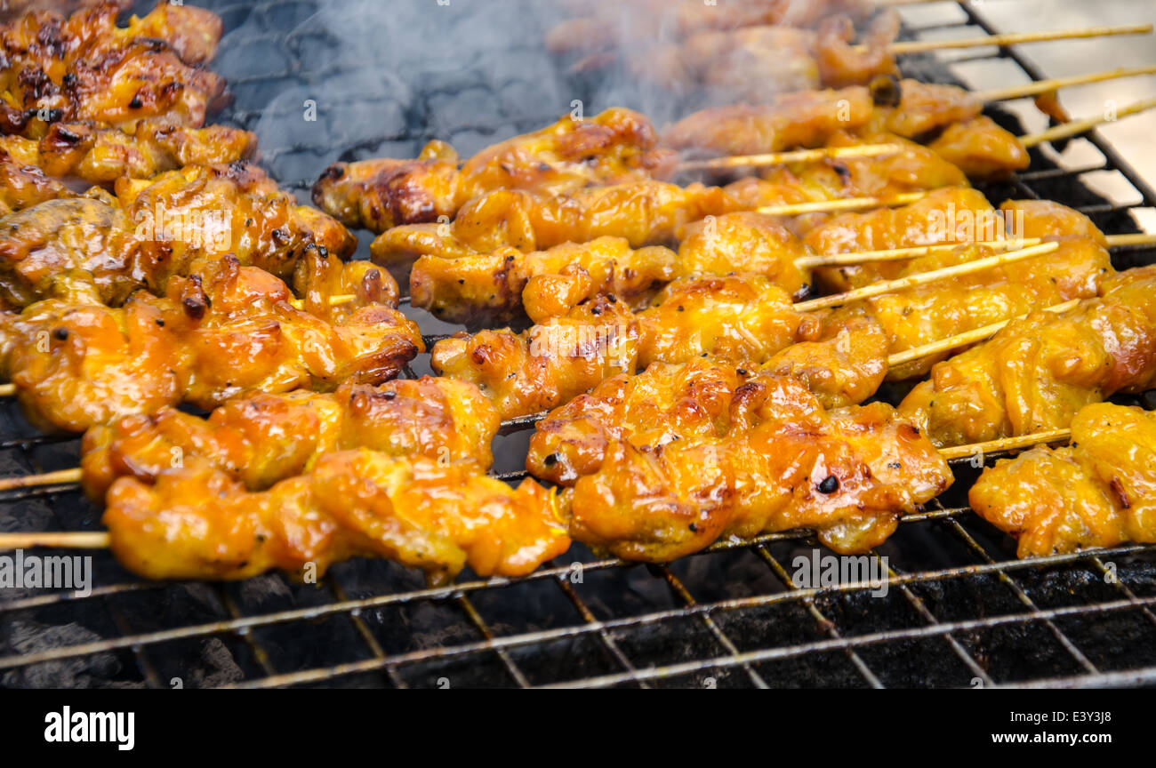 grill piece of pork for easy eating and healthy Stock Photo - Alamy