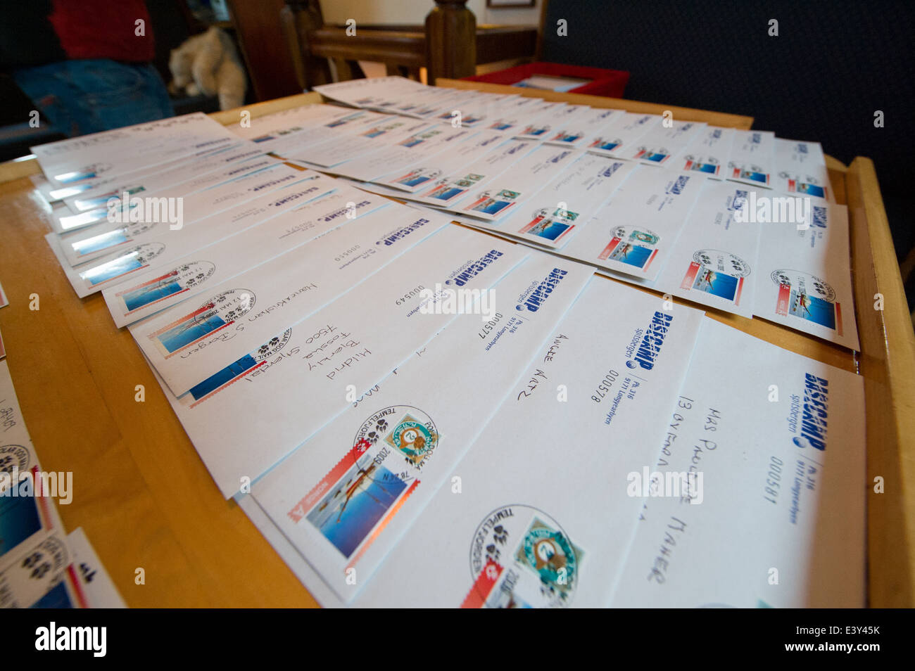 Letters and stamps for the Polar Dog Mail, an official Norwegian Post ...