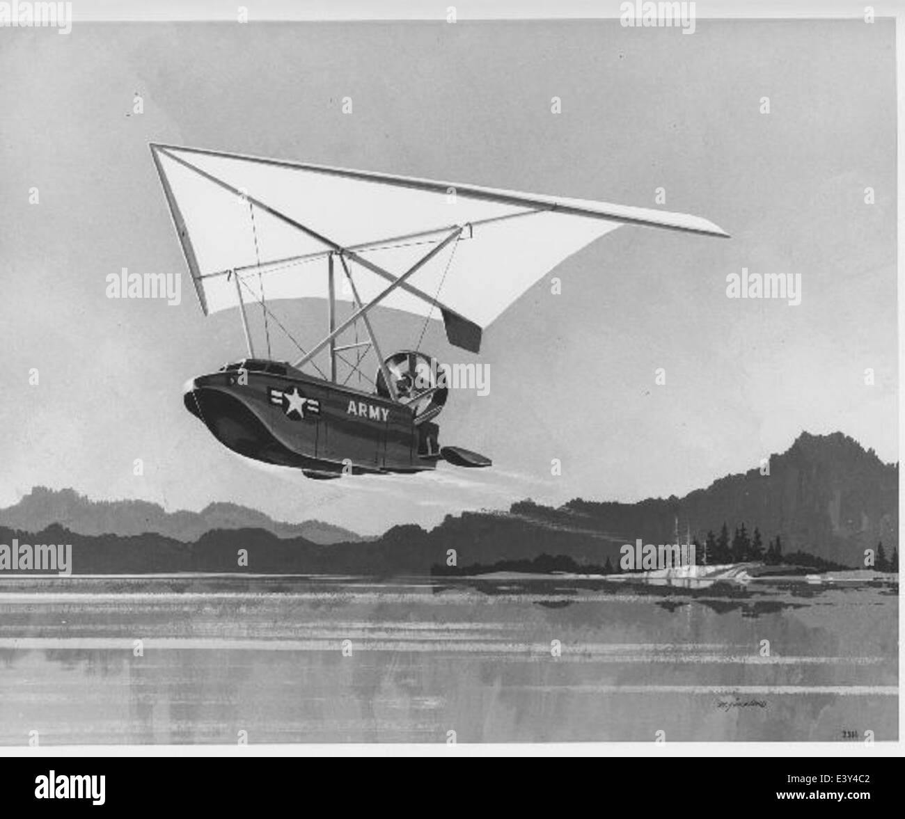 A photograph of a Ryan aircraft equipped with a Rogallo wing, exhibited ...