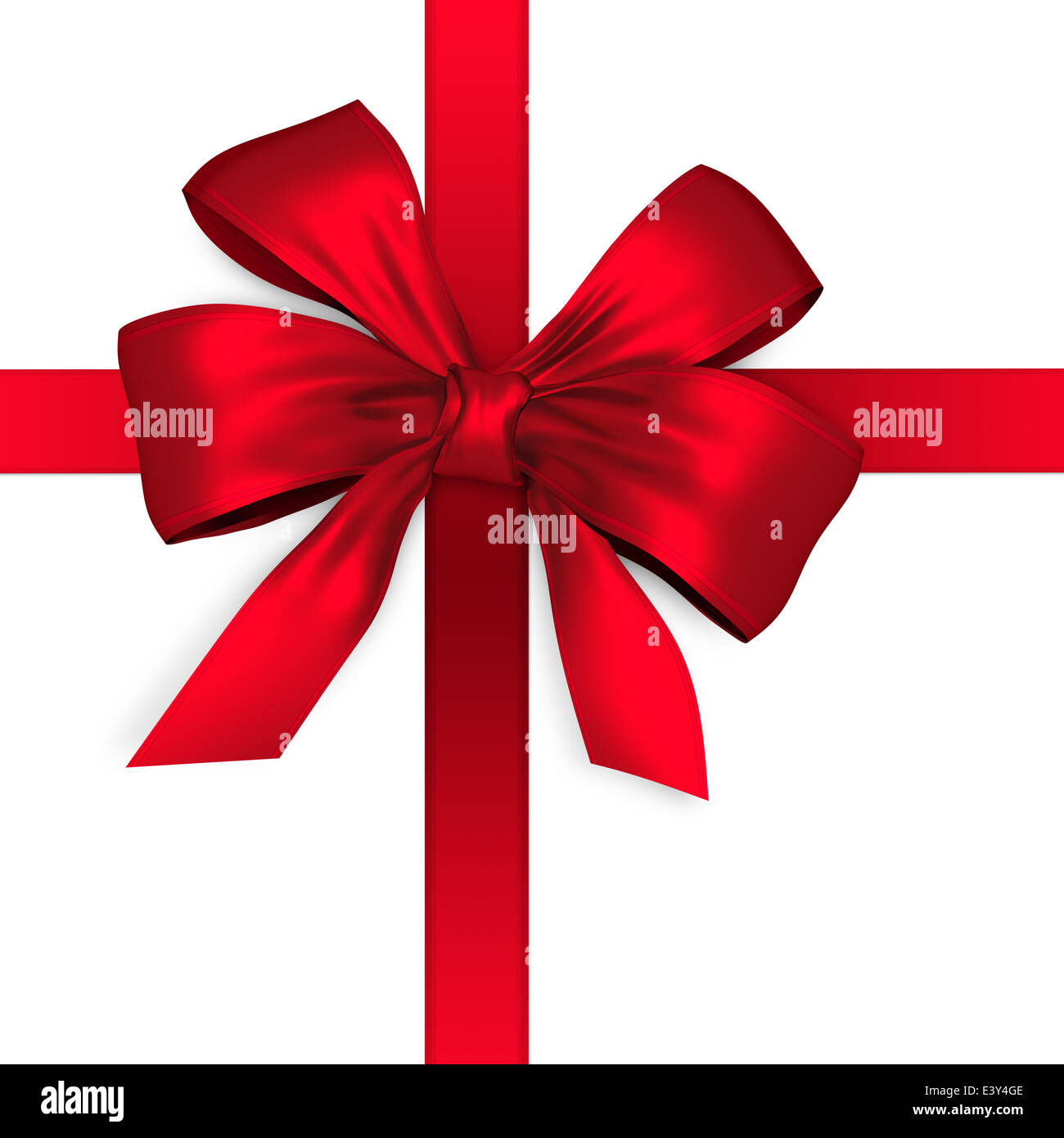 Red shiny bow with ribbon isolated on white background Stock Photo - Alamy