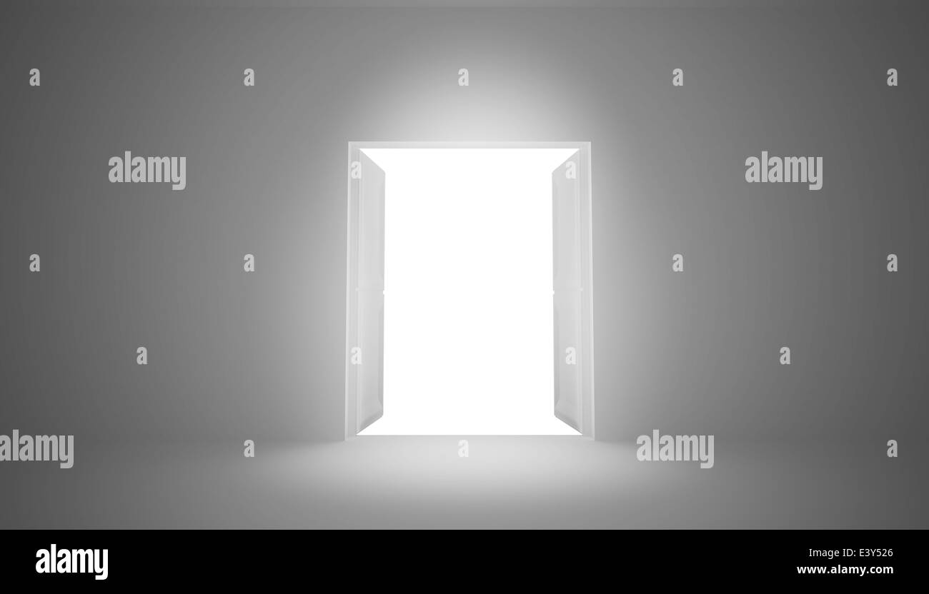 white room with door to exit Stock Photo - Alamy