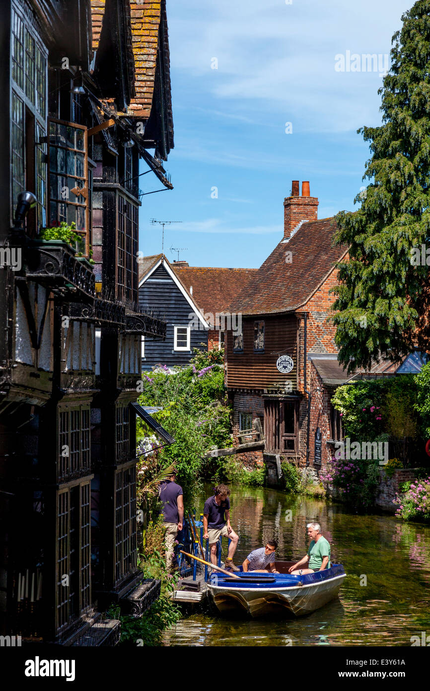 Punting on the River Stour, Canterbury, Kent, UK Stock Photo - Alamy