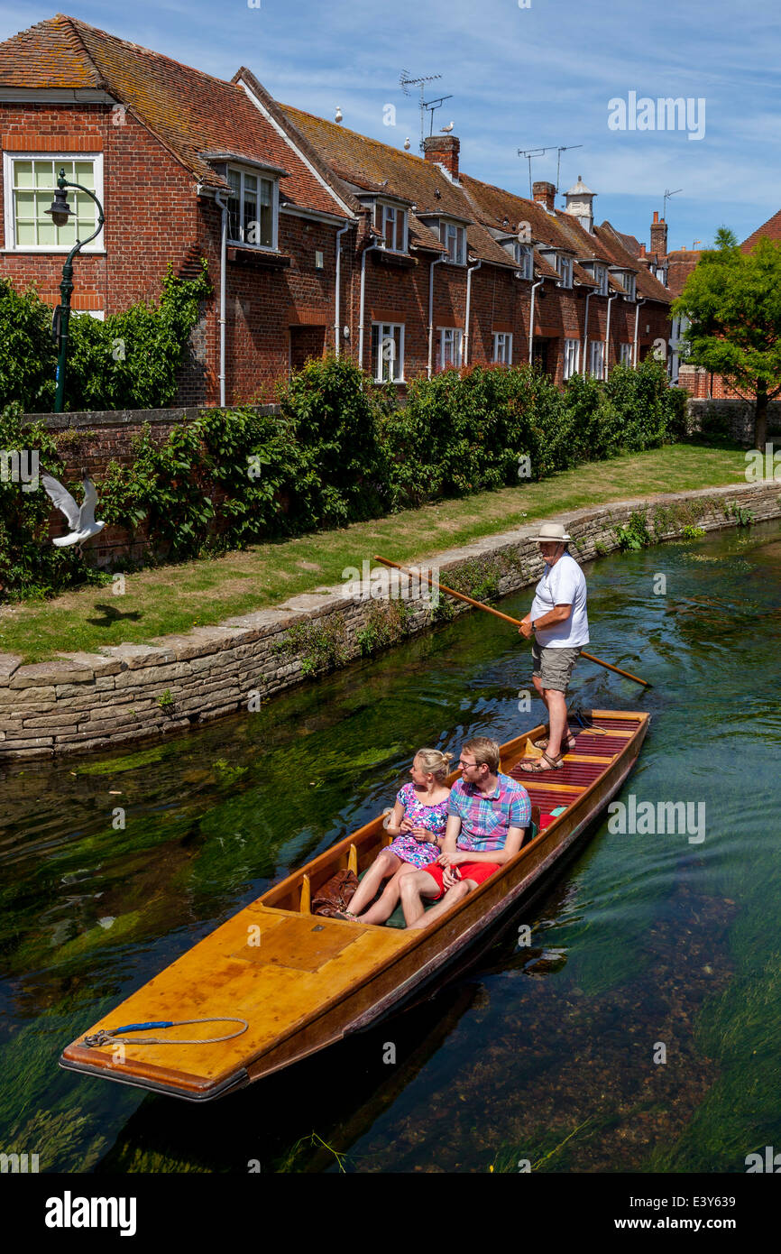 Punting on the River Stour, Canterbury, Kent, UK Stock Photo, Royalty ...