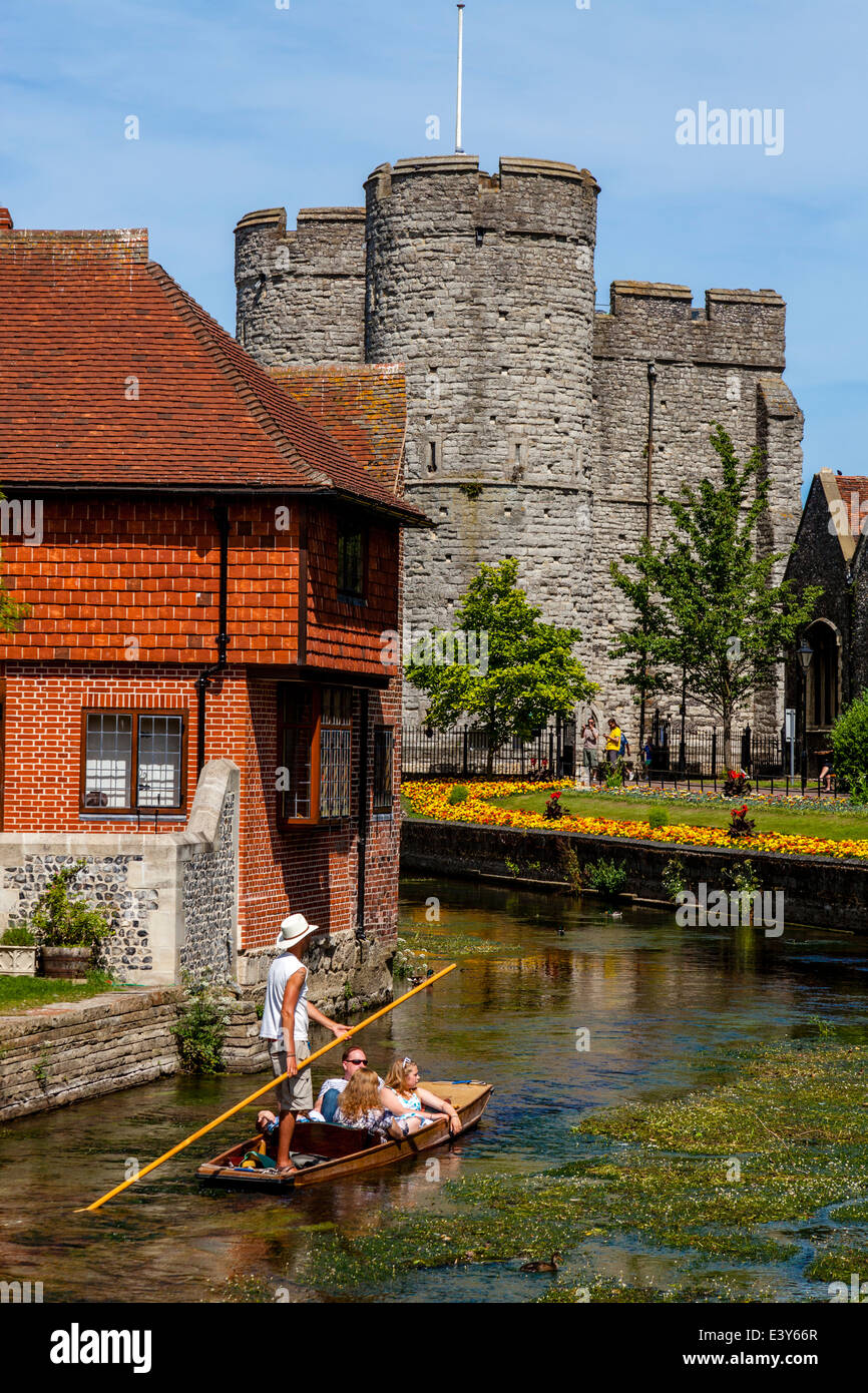 Punting on the River Stour, Canterbury, Kent, UK Stock Photo - Alamy