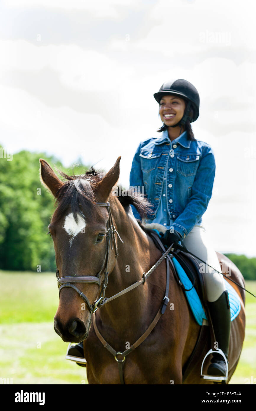 Horse rider on horse Stock Photo - Alamy