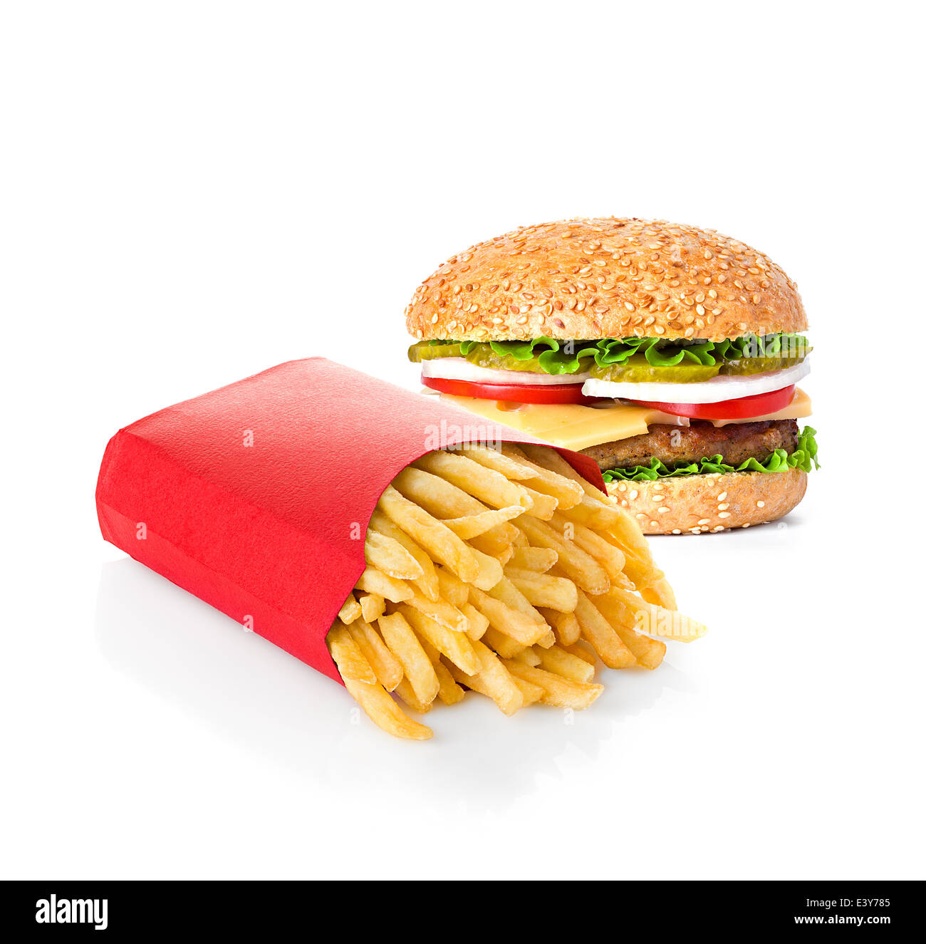 fast food isolated on white background Stock Photo - Alamy