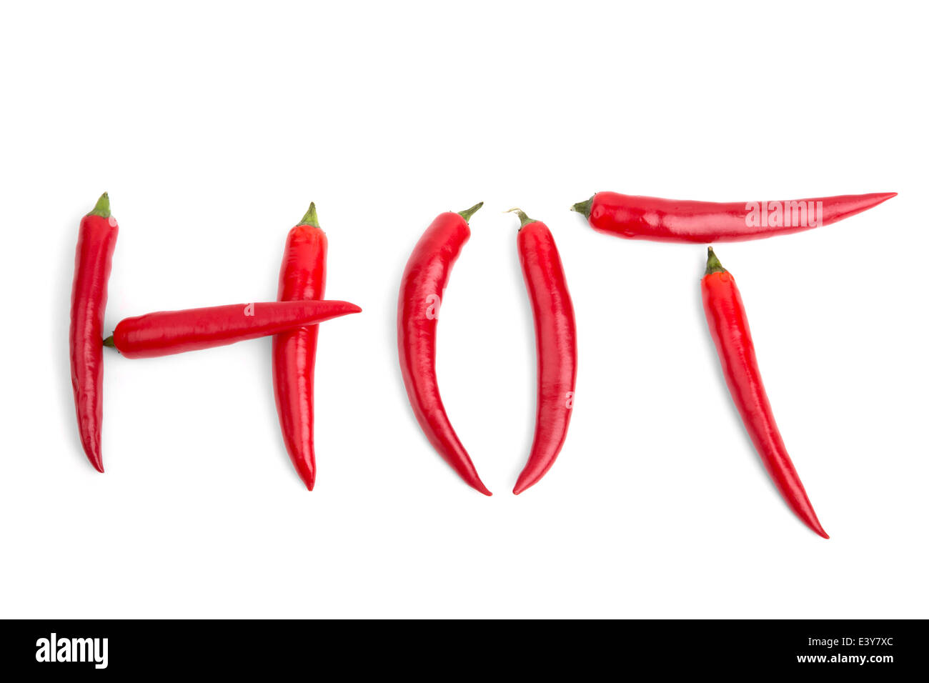 word of hot Chile peppers on a white background Stock Photo - Alamy