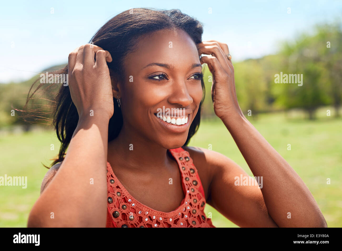 Close up young african woman hi-res stock photography and images - Alamy